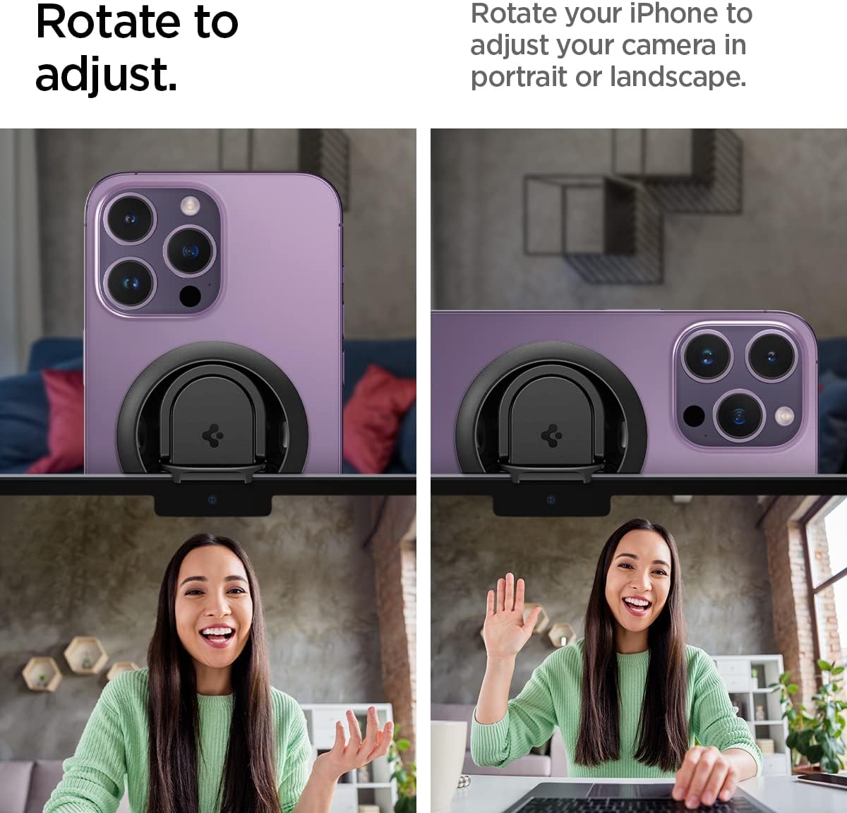 Spigen OM101 Black Webcam Mount (MagFit) | Spigen Philippines